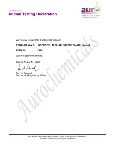 ISOPROPYL ALCOHOL (ISOPROPANOL), Natural- Animal Testing Declaration ...